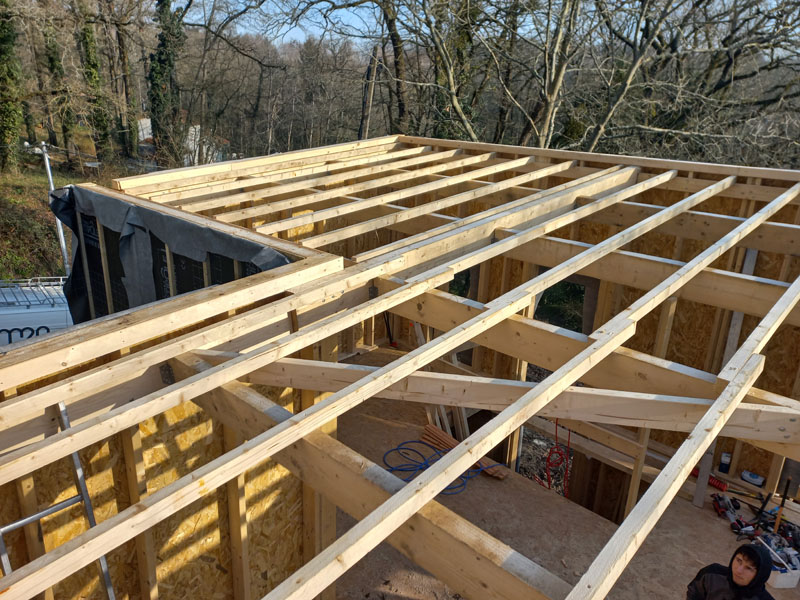 La charpente toit plat - Menuiserie des 2 rives